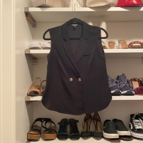 Express | Tops | Express Wrap Button Front Sleeveless Blouse | Poshmark